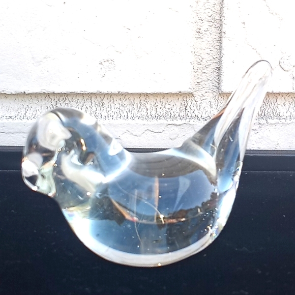 Unmarked | Accents | Vintage Clear Art Glass Bird Paperweight Figurine ...